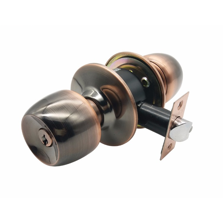 Stainless steel tubular silver tylo door knob lock