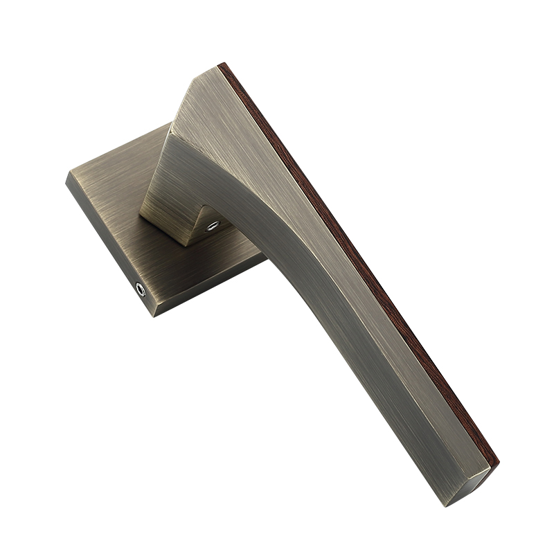 Wooden lever door handles interior lock