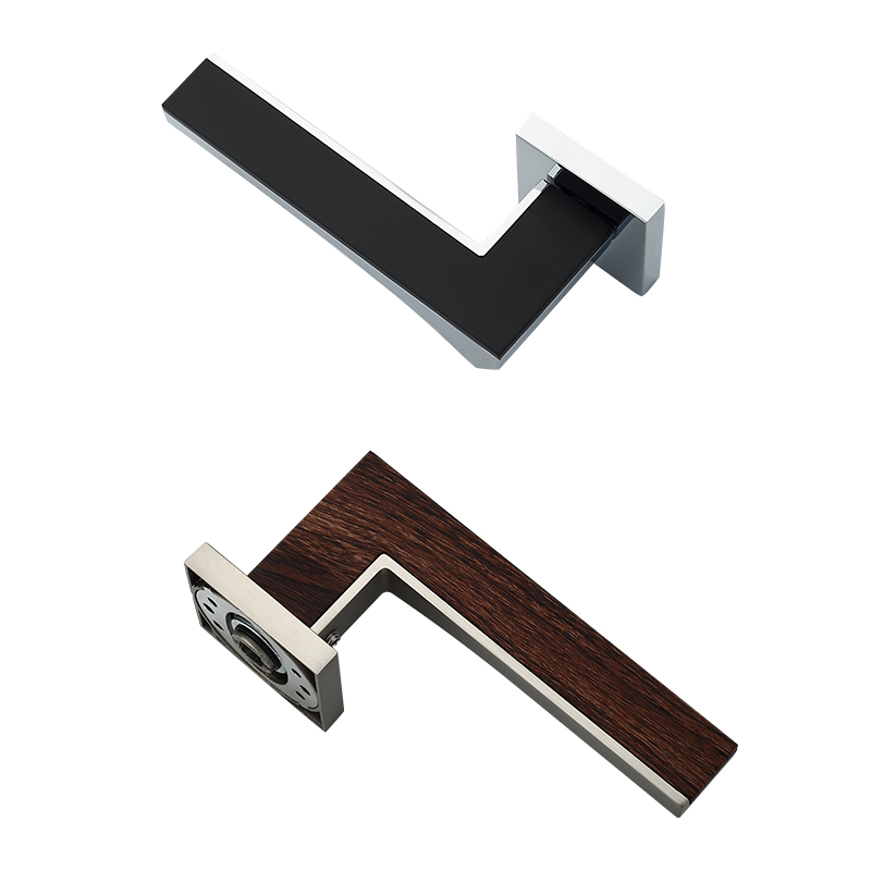 Wooden lever door handles interior lock
